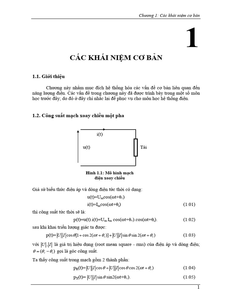 (123doc) Giao Trinh He Thong Dien Chapter 1 | PDF