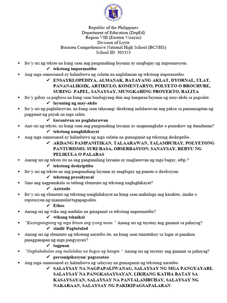 3rd Quarter Reviewer | PDF