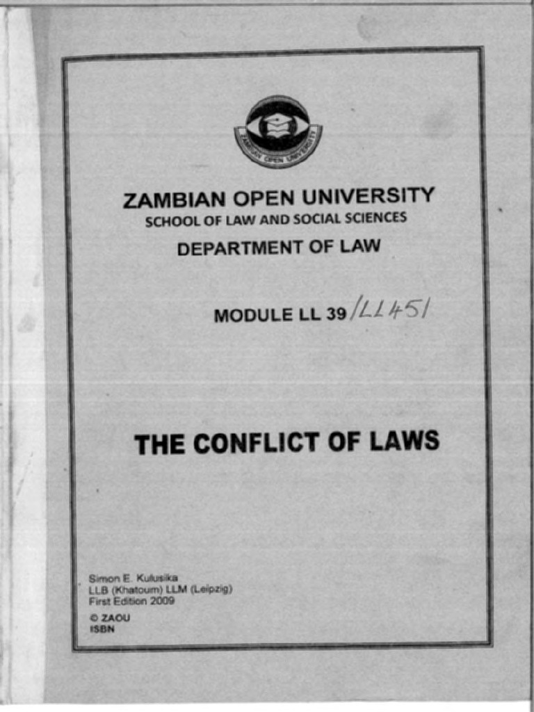 Conflict of Laws: A Student's Guide | PDF | Choice Of Law | Justice