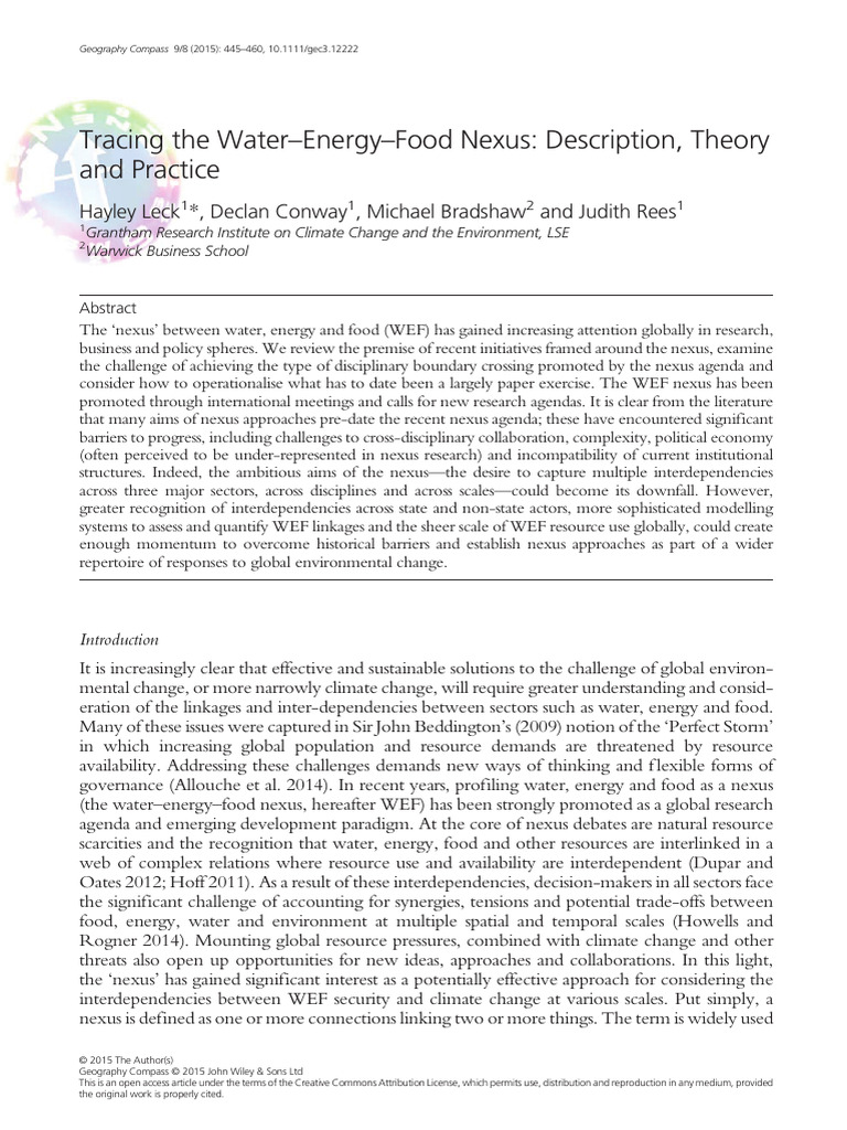 Tracking The Nexus | PDF | Science | Sustainability