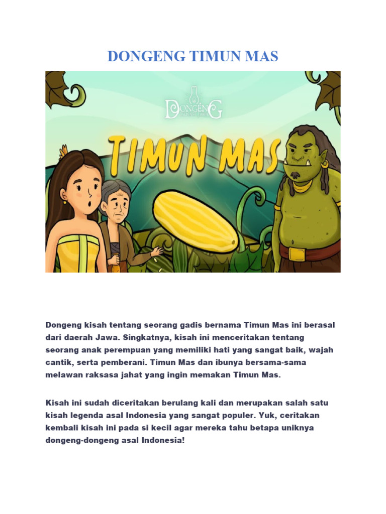 Dongeng Timun Mas | PDF