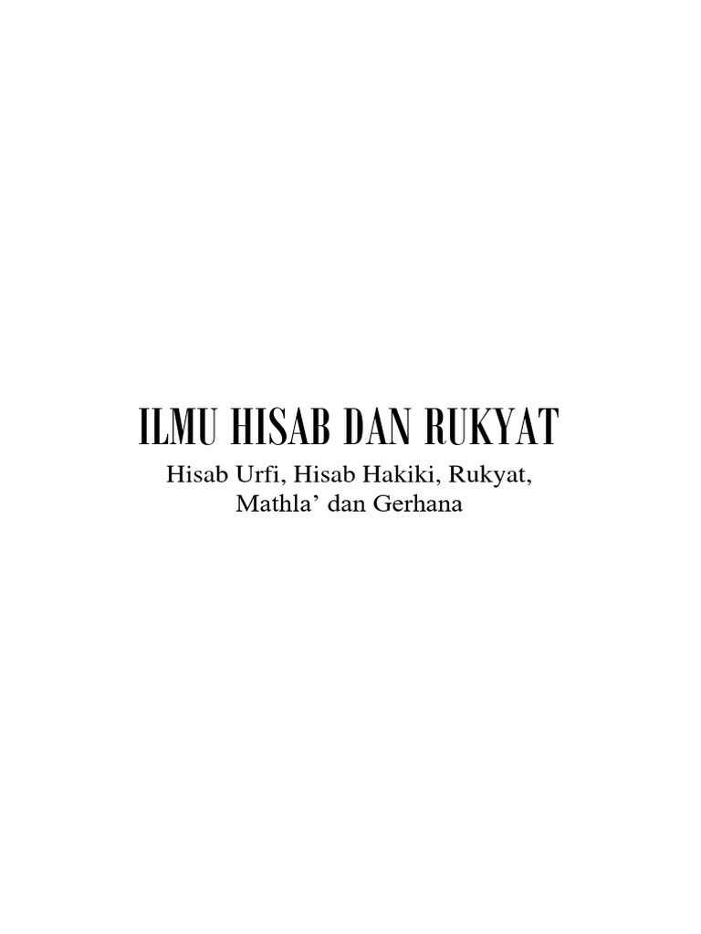 Ilmu Hisab dan Rukyat dalam Islam | PDF