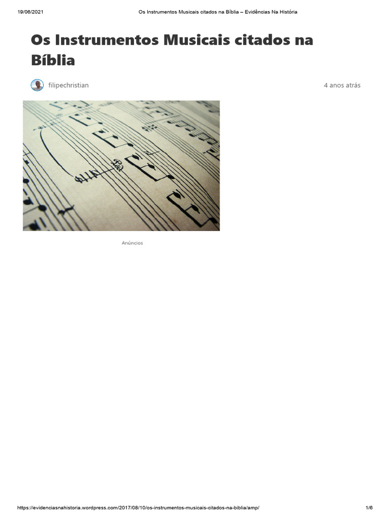 Os Instrumentos Musicais Citados Na Bíblia - Evidências Na História ...