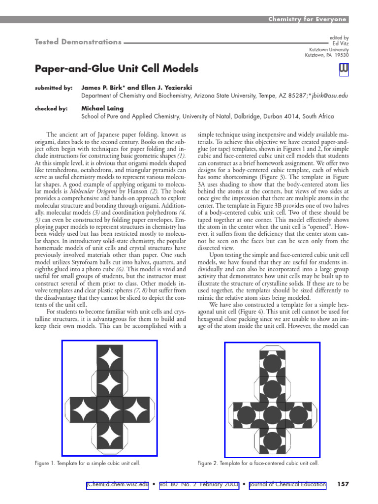 Birk Modelos Papel Cristales 2003 Ed080p157 | PDF | Crystal Structure ...