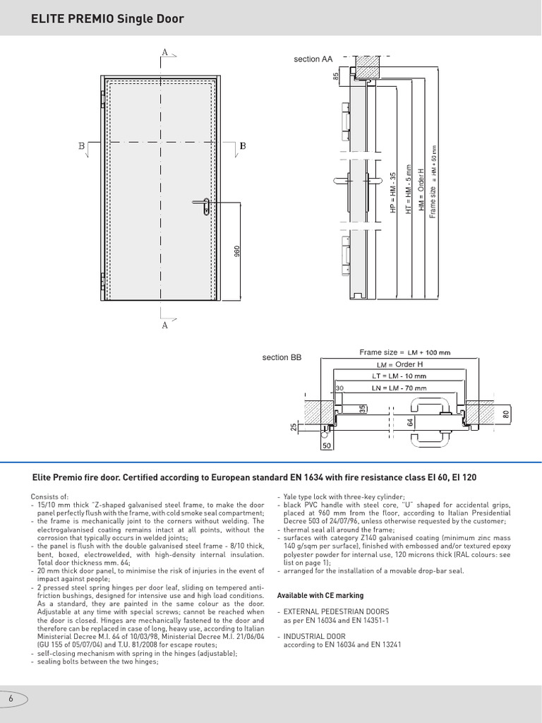 Fisa Tehnica Novoferm Elite EI90 | PDF | Door | Materials