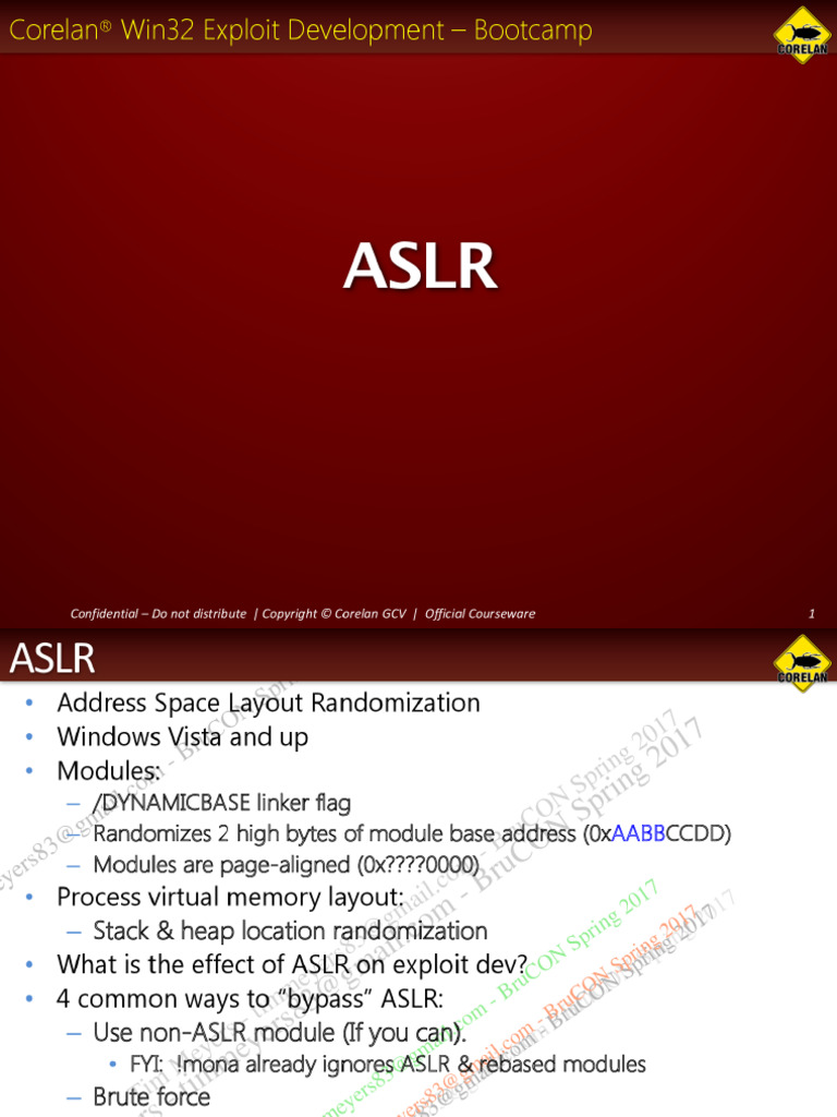 050-ASLR TimMeyers confidential-CorelanTraining | PDF