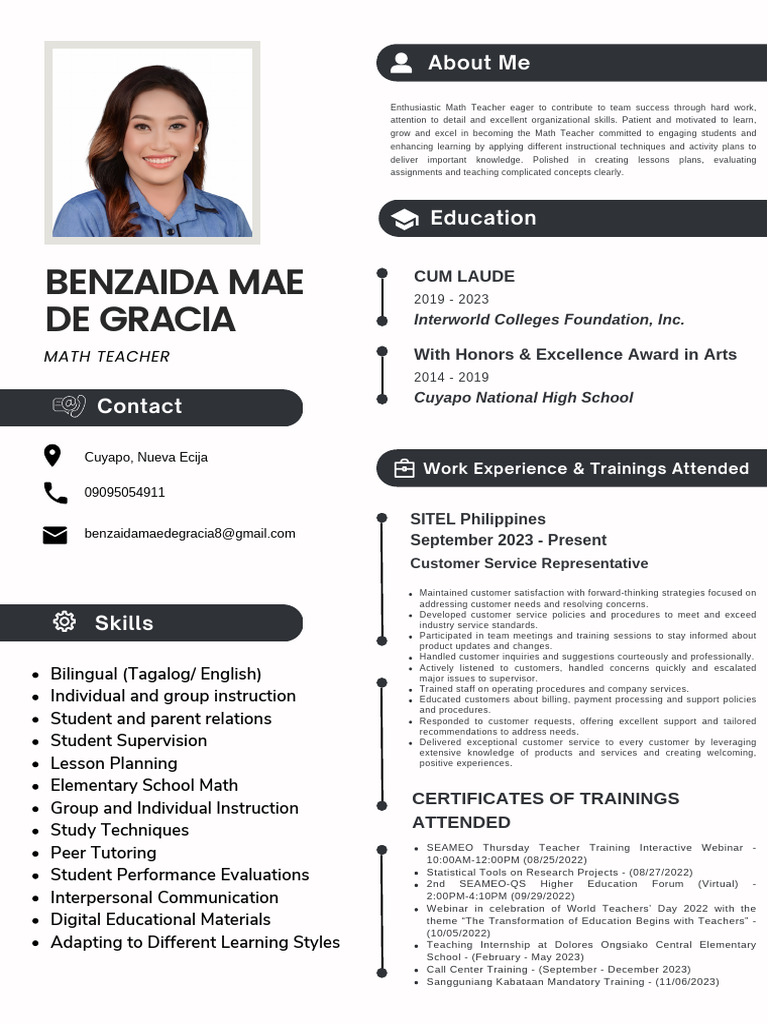 CV-Benzaida Mae de Gracia | PDF