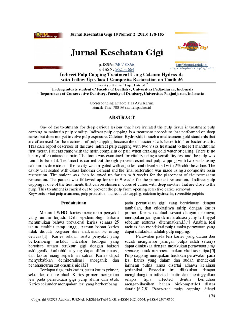 Pulp Capping Inkremental | PDF | Medical Specialties | Dentistry Branches