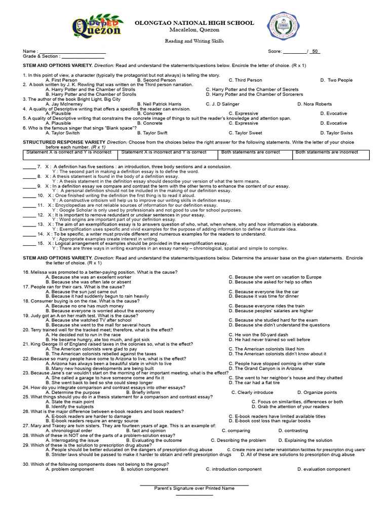 Summative RWS | PDF | Essays | Narration