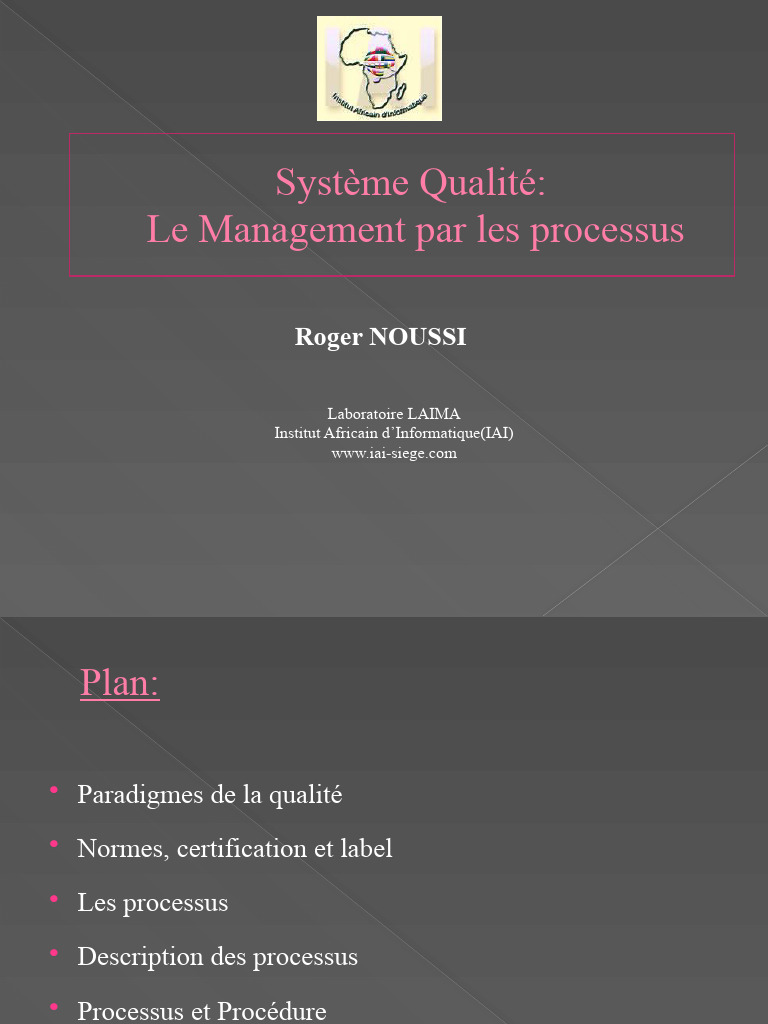 1_SMQ_definition de La Qualité | PDF | Management de la qualité ...