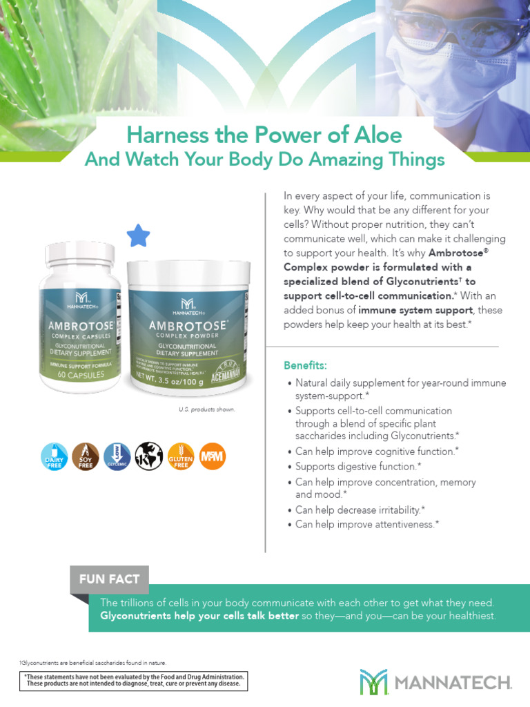 Mannatech Ambrotose Complex (South Africa) | PDF | Probiotic | Nutrition
