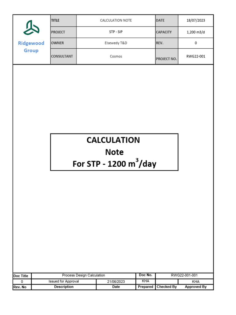 Process Calculation-Rev0 | PDF | Sewage Treatment | Biodegradable Waste ...