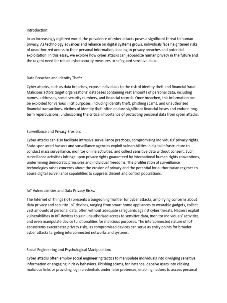 Safeguarding Privacy In The Age Of Cyber Attacks Pdf