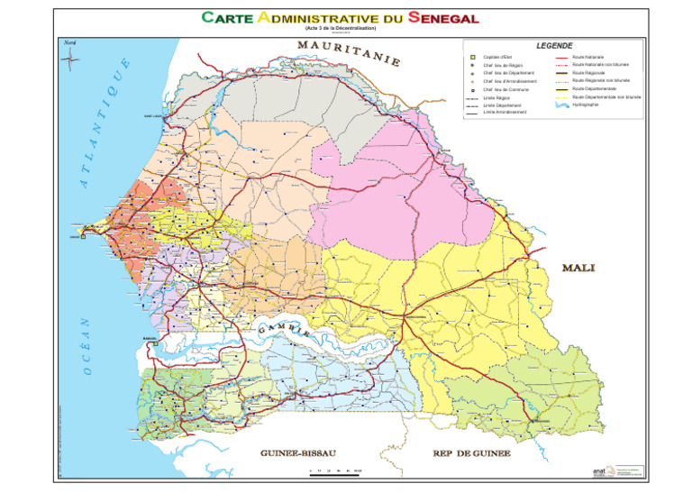 Carte Administrative du Sénégal 2013 | PDF | Sénégal