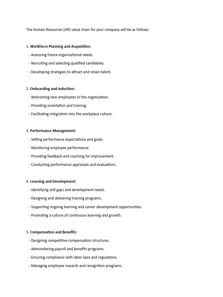 The HR Value Chain | PDF | Human Resource Management | Employment