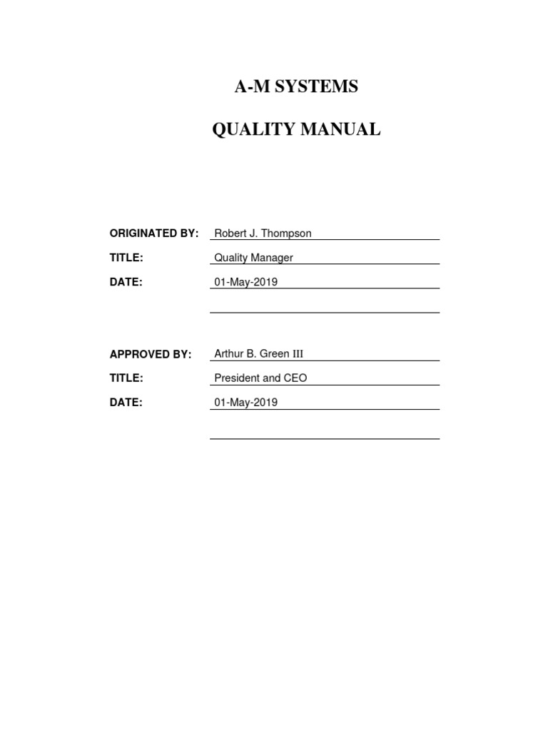 ISO 13485 - AMS_Quality_Manual | PDF | Medical Device | Quality ...