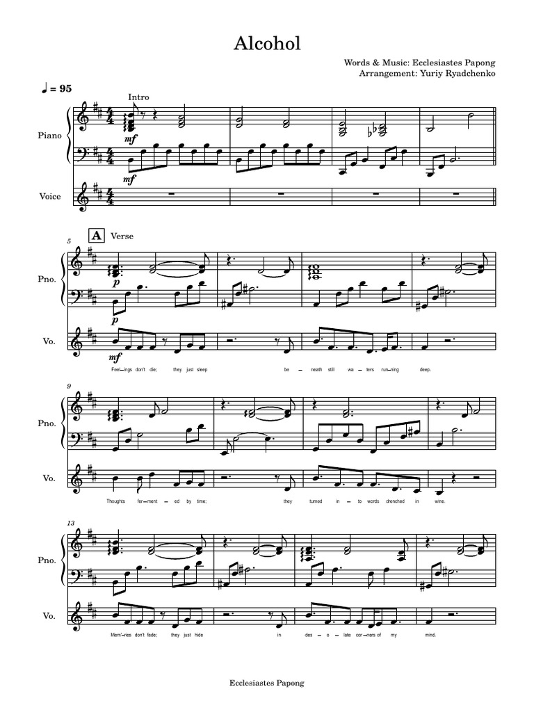Alcohol (Sheet Music) | PDF | Songs