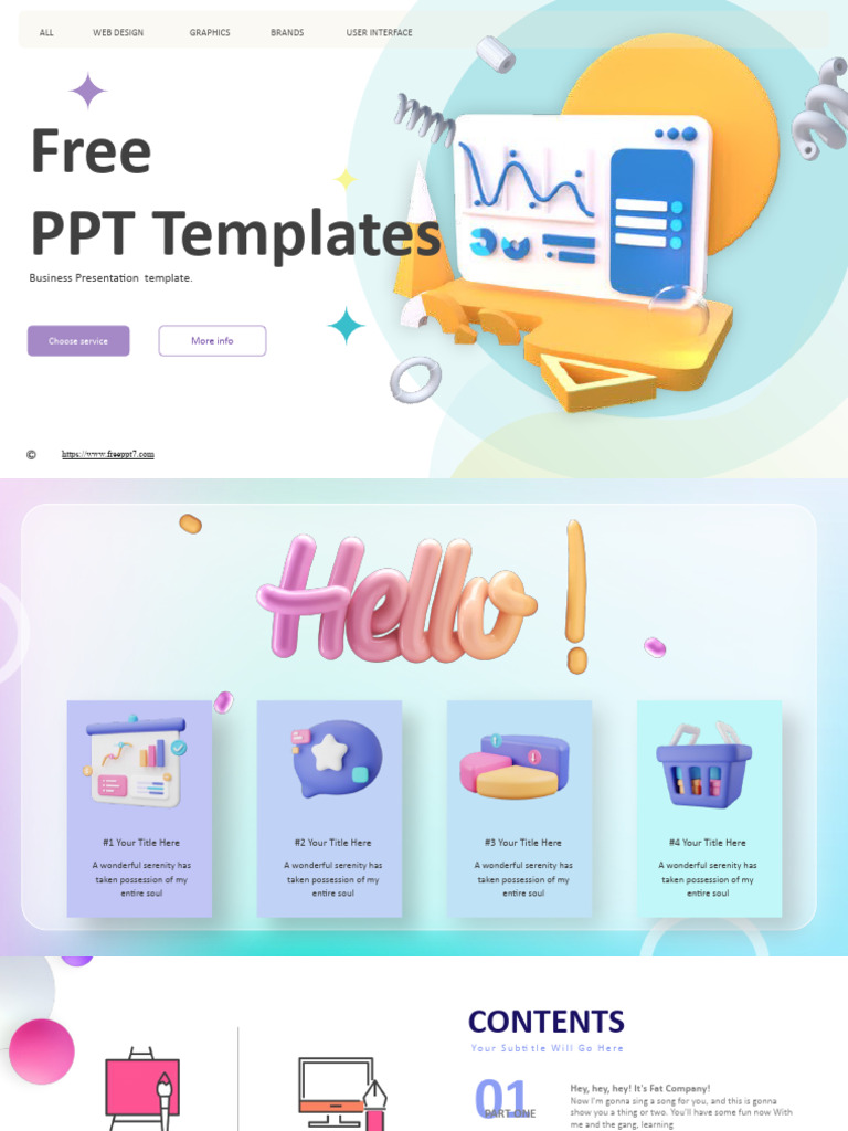 3d Style Business Ppt Templates Pdf Web Design Software