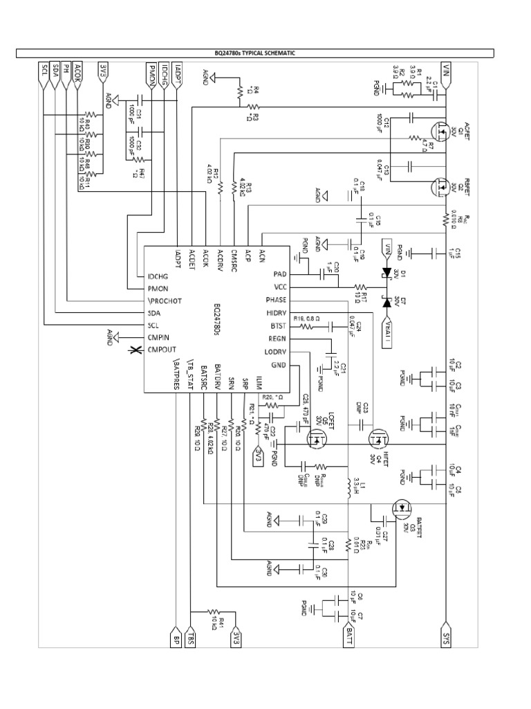 BQ24780s Schematic | PDF | Analog Circuits | Electricity