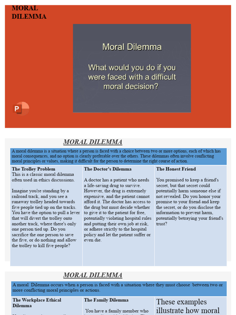 Moral Dilemma | PDF | Social Psychology