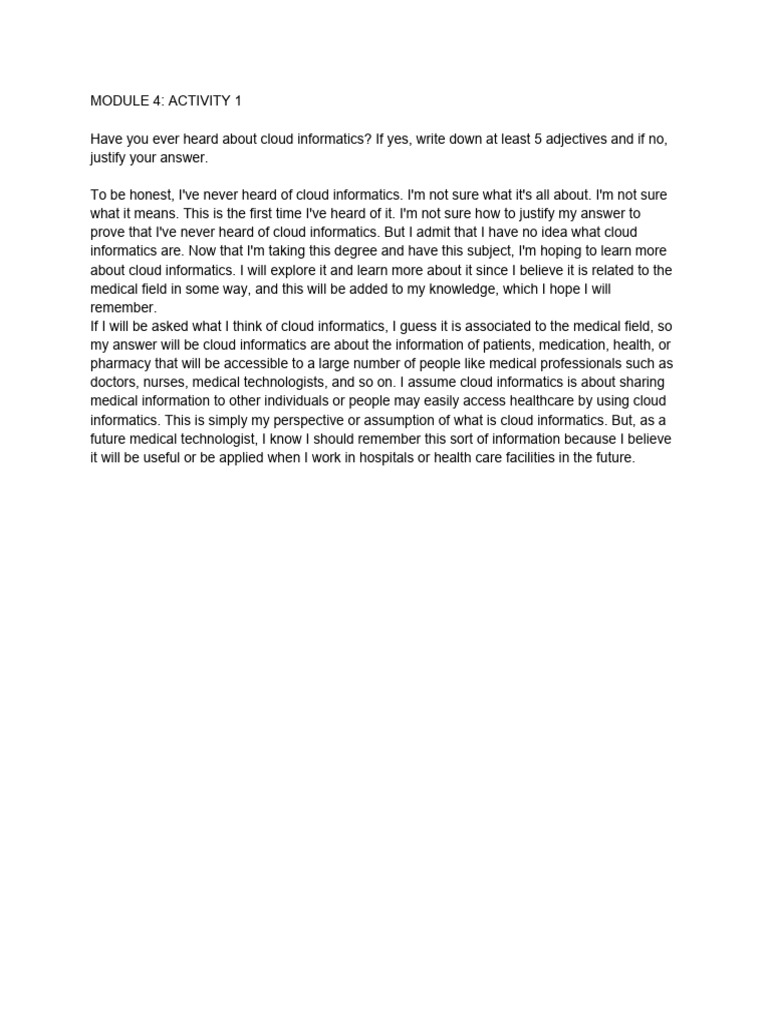 Understanding Cloud Informatics Basics | PDF | Self-Improvement