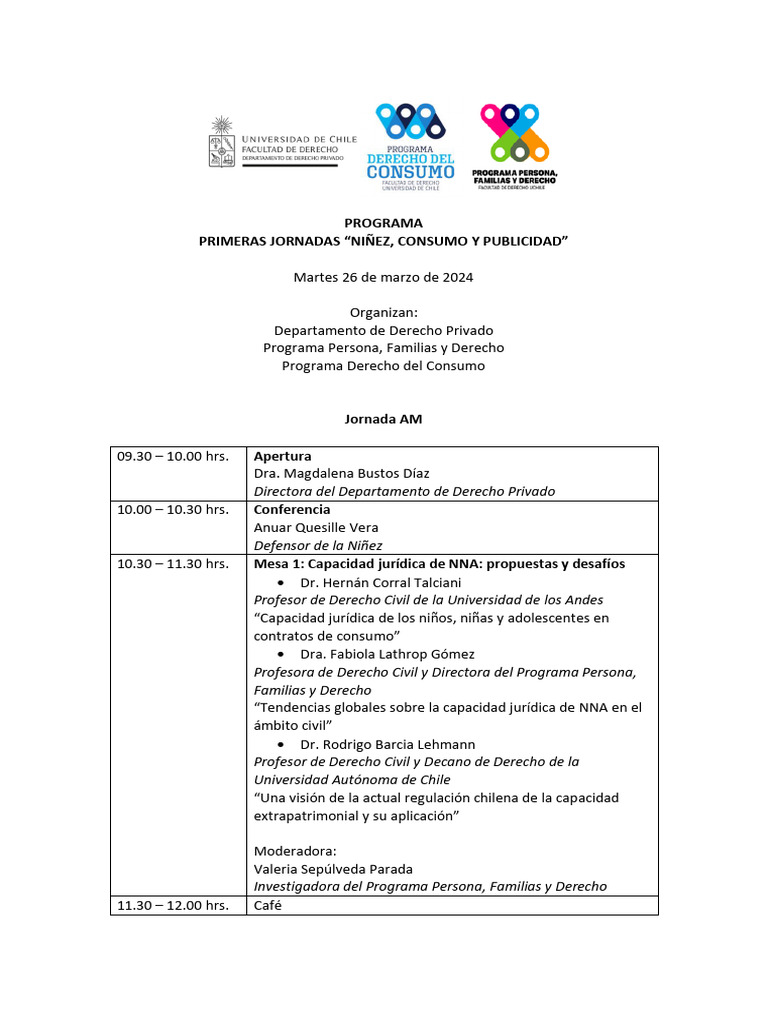 Programa Jornadas Niñez y Consumo | PDF | Protección al Consumidor | Gobierno