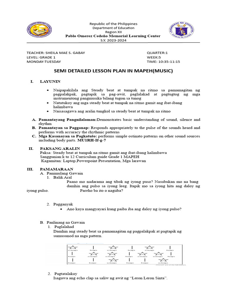 Mapeh LP Week 5 | PDF