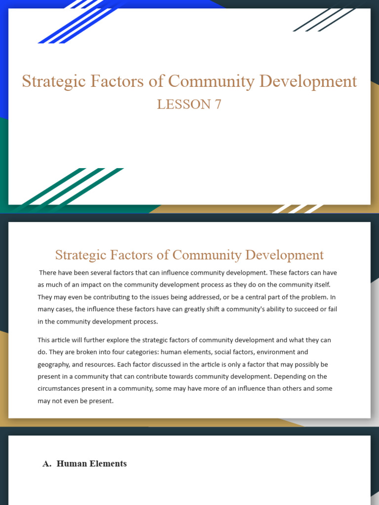 Lesson 7 Strategic Factors of Community Development Faustino Fijer ...