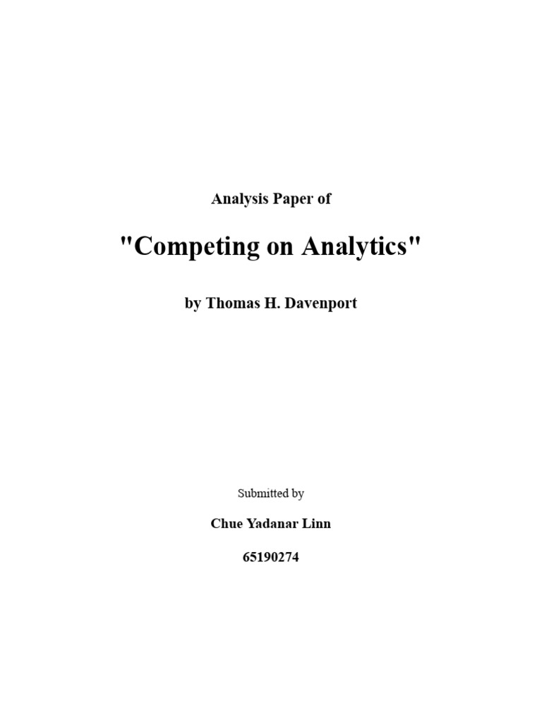 Chue Yadanar Linn - BA Assignment 1 | PDF | Analytics | Strategic Management