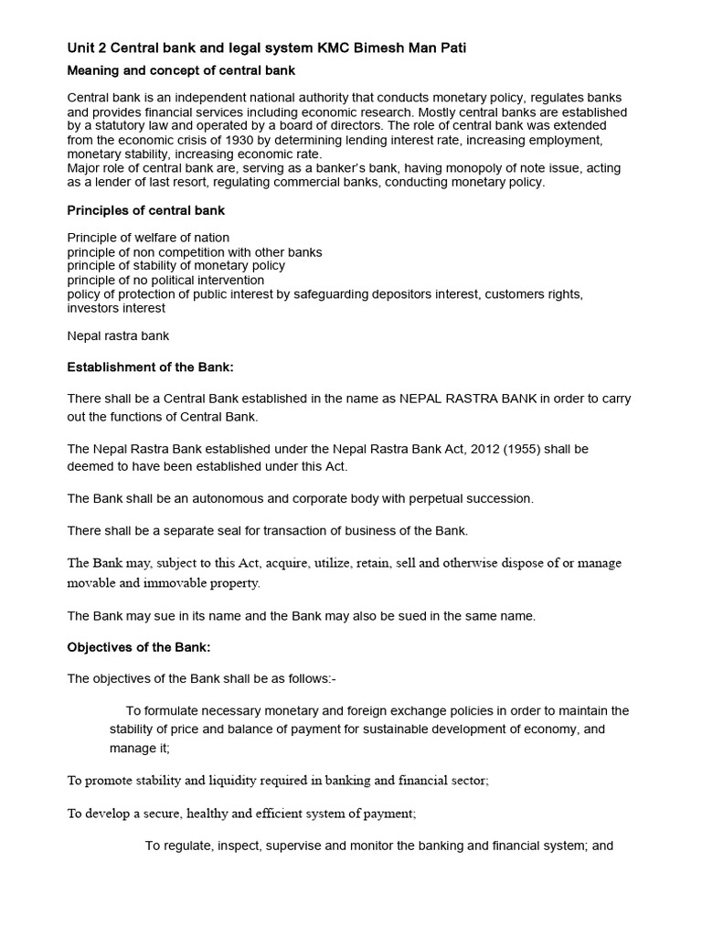 Unit 2 | PDF | Banks | Central Banks