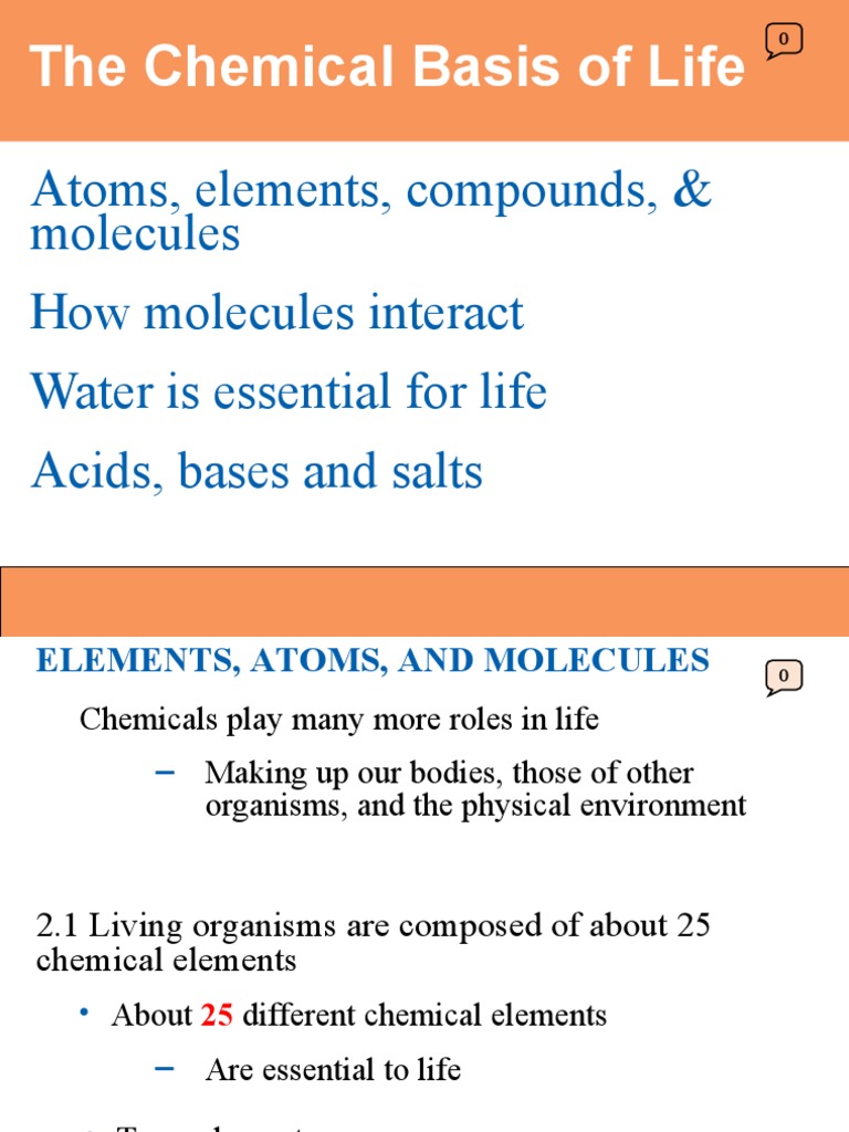 Chemistry - Chemical Basis of Life - Power Point | PDF | Chemical Bond ...