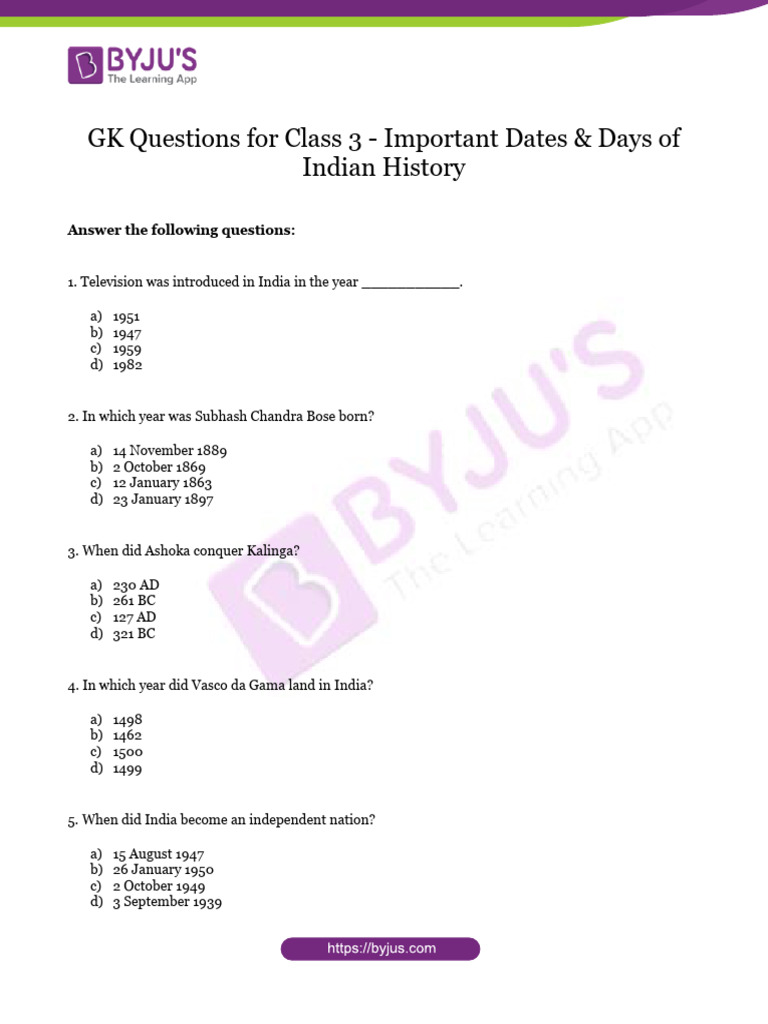 Important Dates in Indian History | PDF