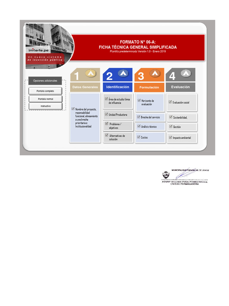 Formato 6A: Ficha Técnica Simplificada | PDF | Tasa interna de retorno | Economias