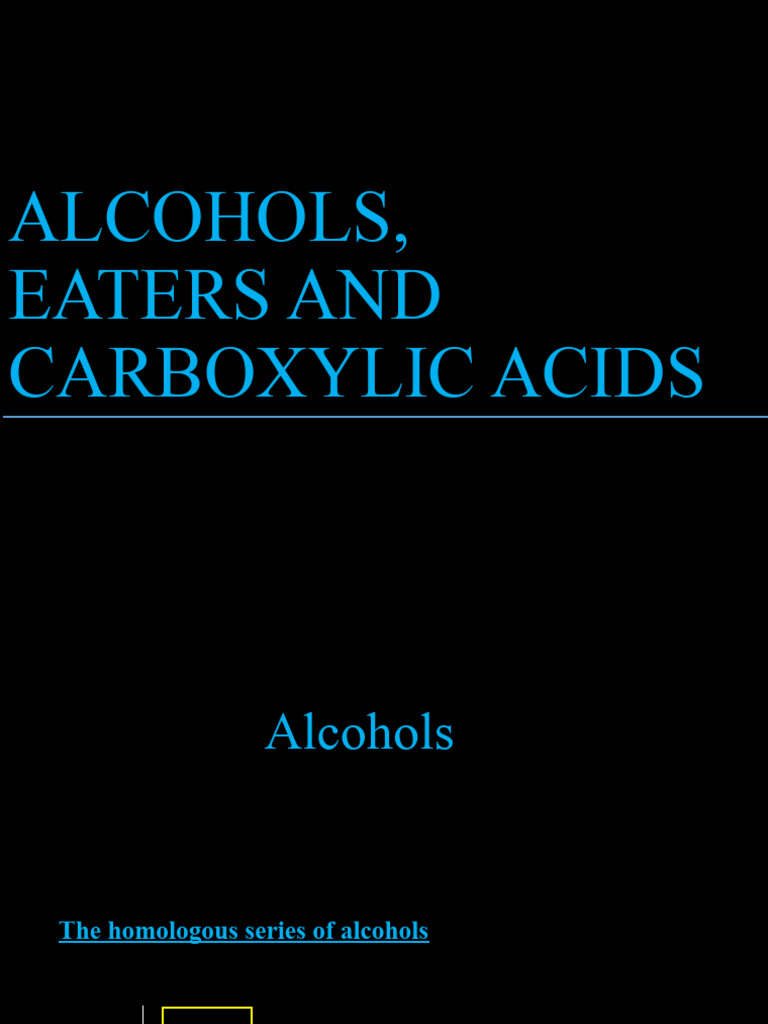 Alcohol, Esters and Carboxylic Acids | Download Free PDF | Ester | Acid