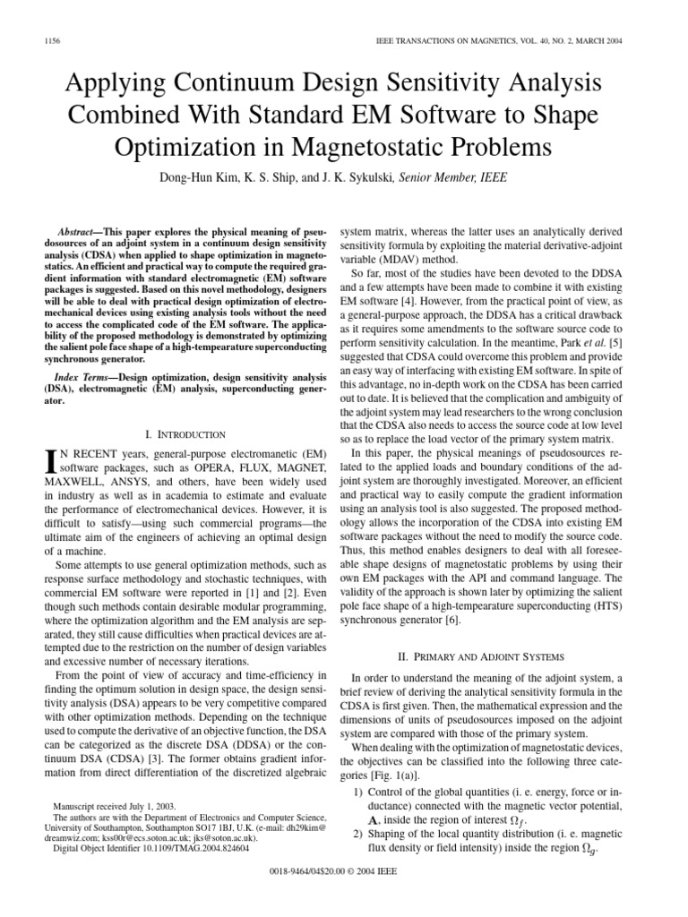 Applying Continuum Design Sensitivity Analysis | PDF | Mathematical Optimization | Calculus Of ...