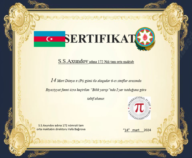 1ci Yer Sertifikat Gold | PDF