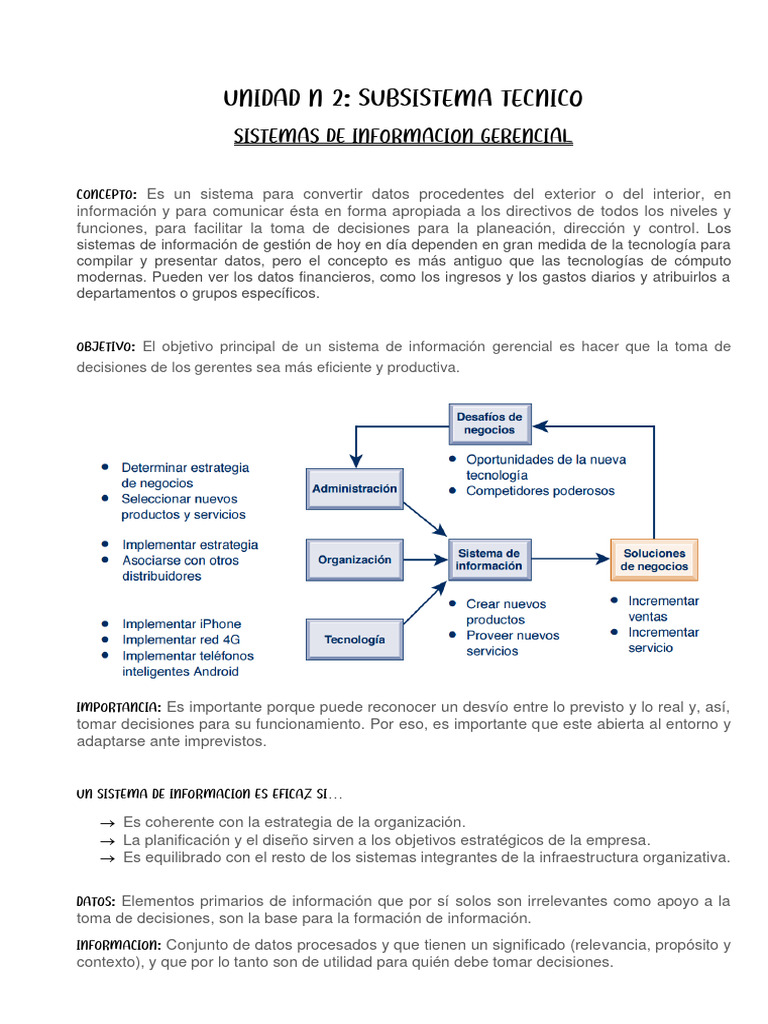 Subsistema Técnico en Sistemas de Información | PDF | Business ...