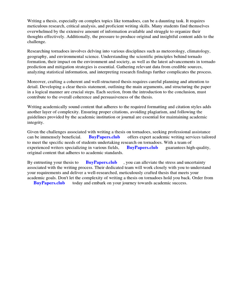 How To Write A Research Paper On Tornadoes | PDF | Tropical Cyclones ...