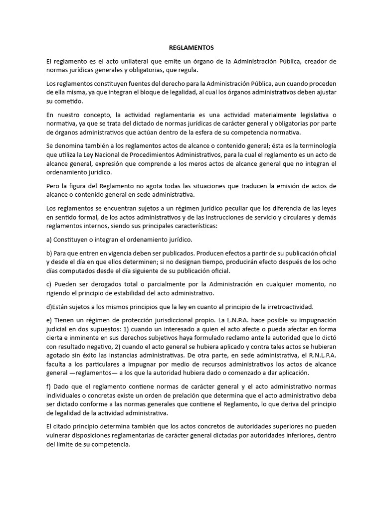 Reglamentos: Tipos y Características | PDF | Regulación | Ejecutivo (gobierno)