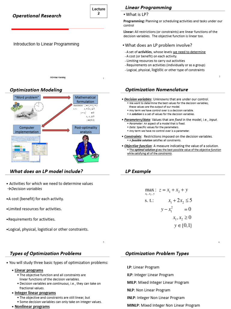 02 Introduction To LP Part1 | PDF | Linear Programming | Mathematical Optimization