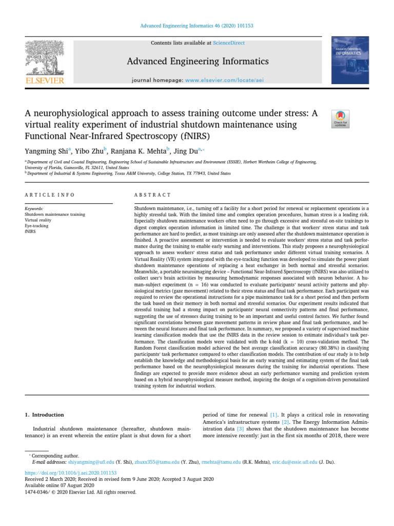 A Neurophysiological Approach To Assess Training Outcome Under Stress | PDF ...
