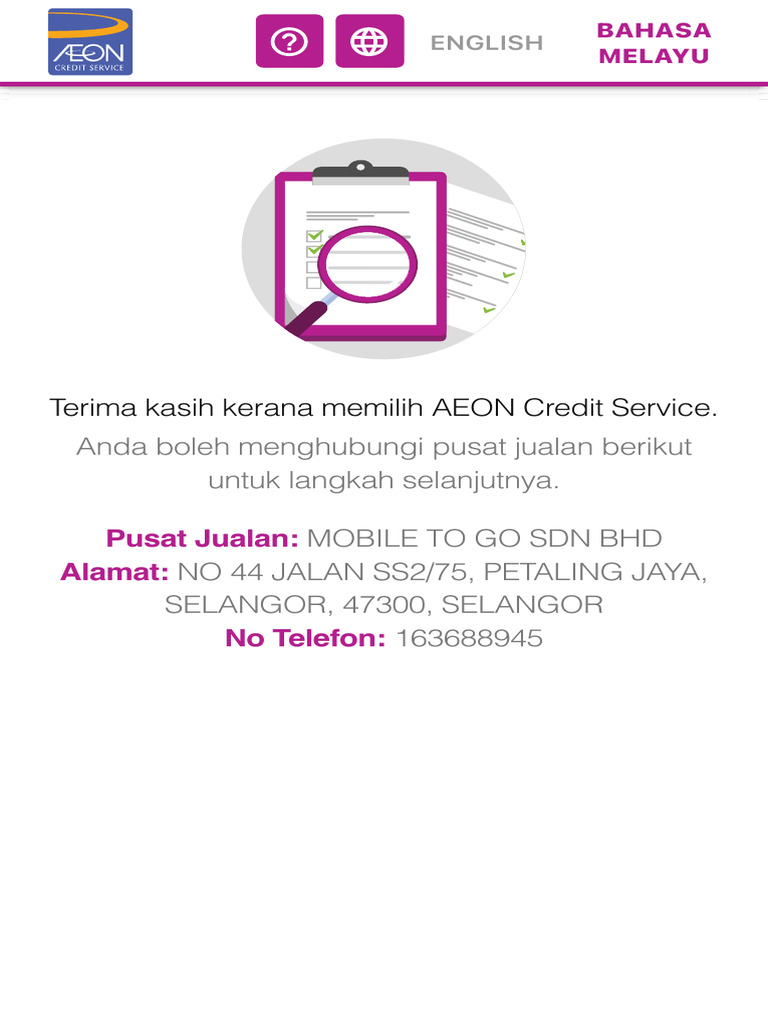 AEON Credit Service (M) Berhad - Conditional Approval Process 2 | PDF