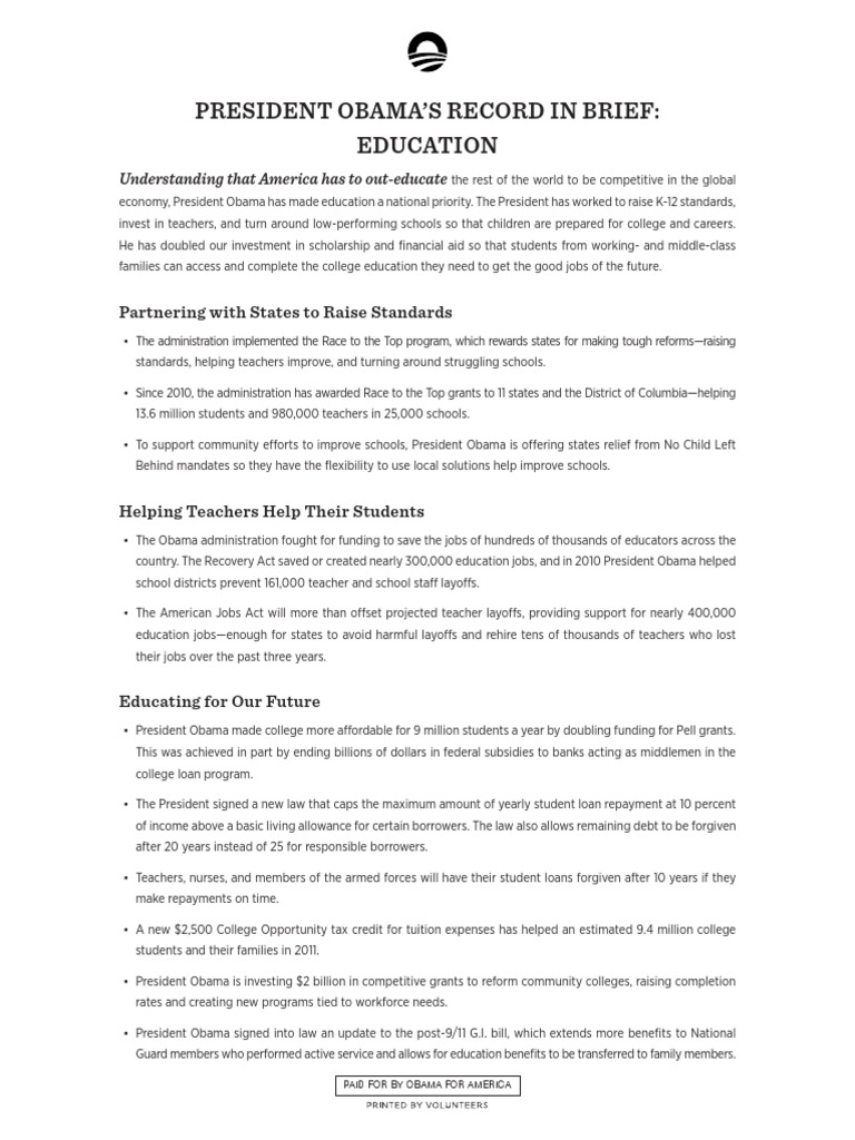 Obama’s Education and Loan Forgiveness Efforts | PDF | Student Loan ...