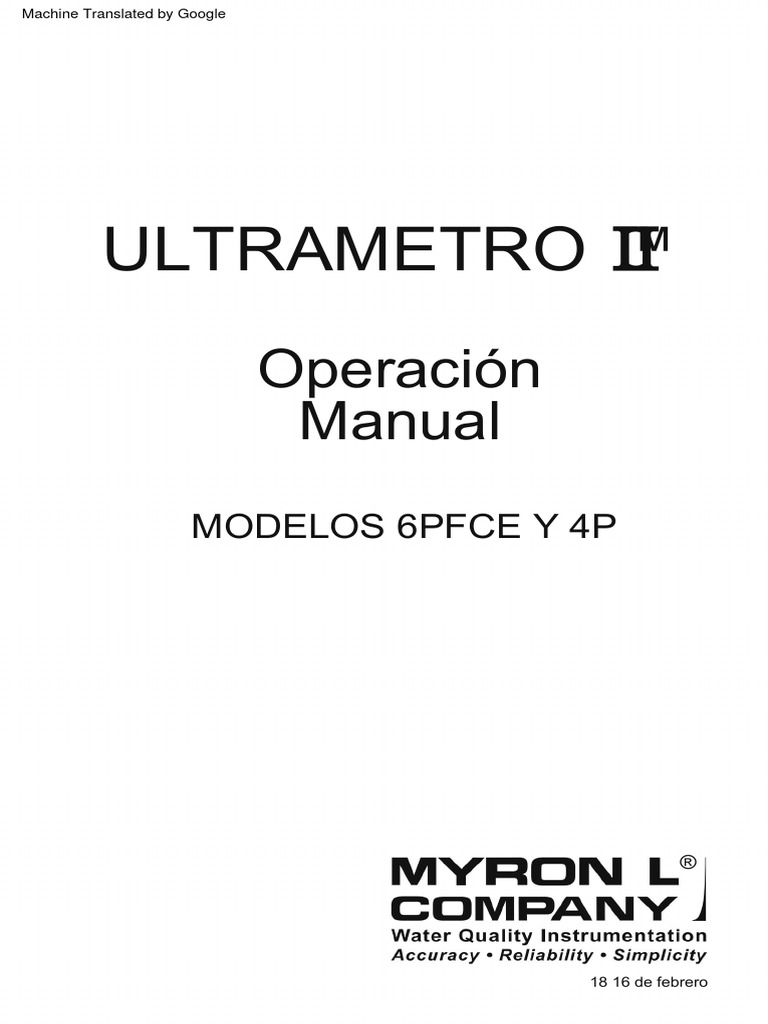 Manual Ultrameter II (español) | PDF | Agua | Medición