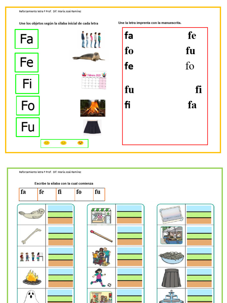 Reforzamiento Letra F | PDF