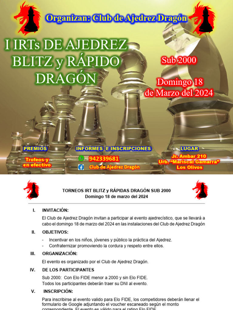 Bases IRT Blitz y Rápidas DRAGÓN | PDF | Juegos de mesa | Juegos ...
