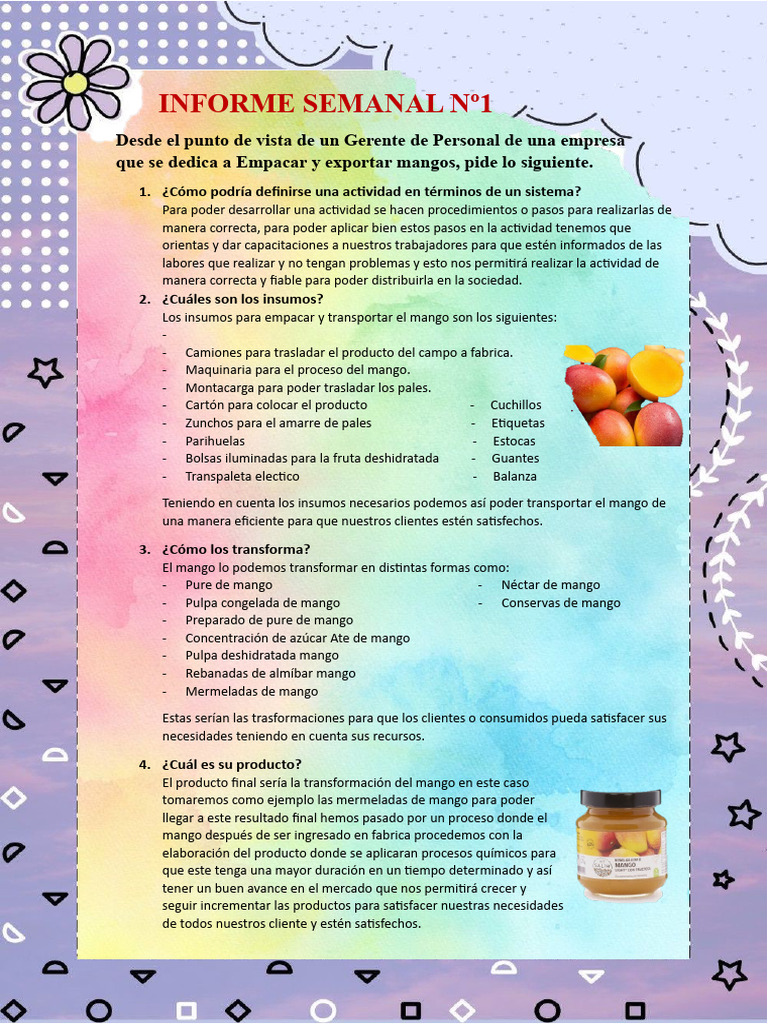 Imforme 1 | PDF | Mango | Economias