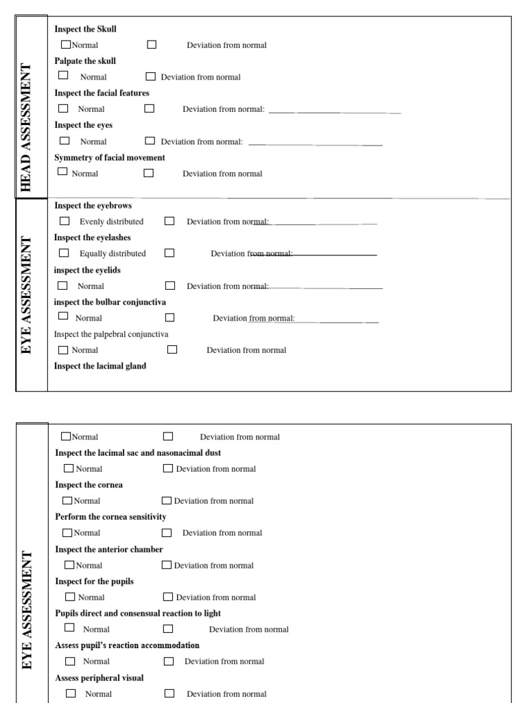 Head Eyes Nose Assessment Pdf