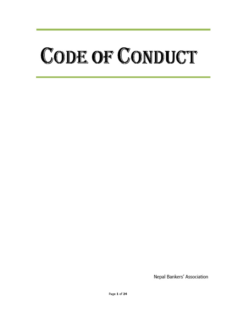 Nepal Bankers' Association Code of Conduct | PDF | Cheque | Banks