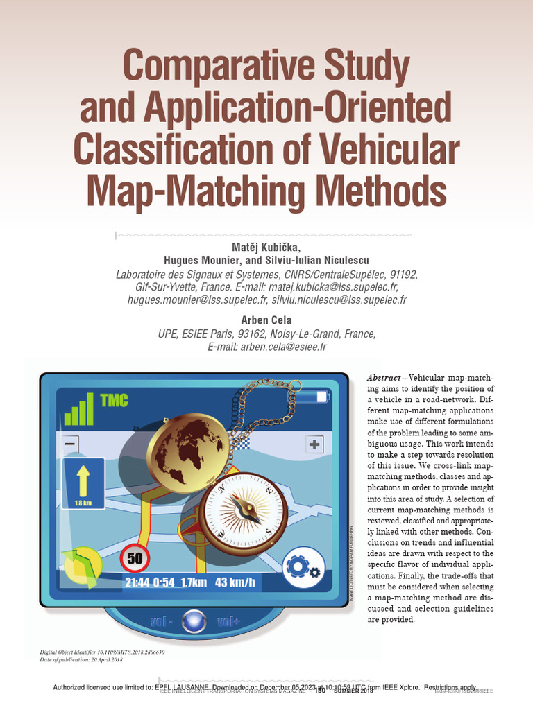 Vehicular Map-Matching Insights | PDF